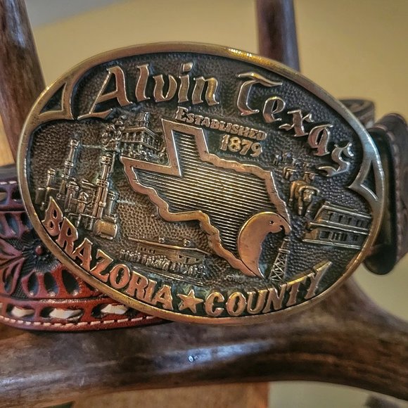 Texas Buckle | Other | Antique Alvin Texas Belt Buckle The Home Of ...